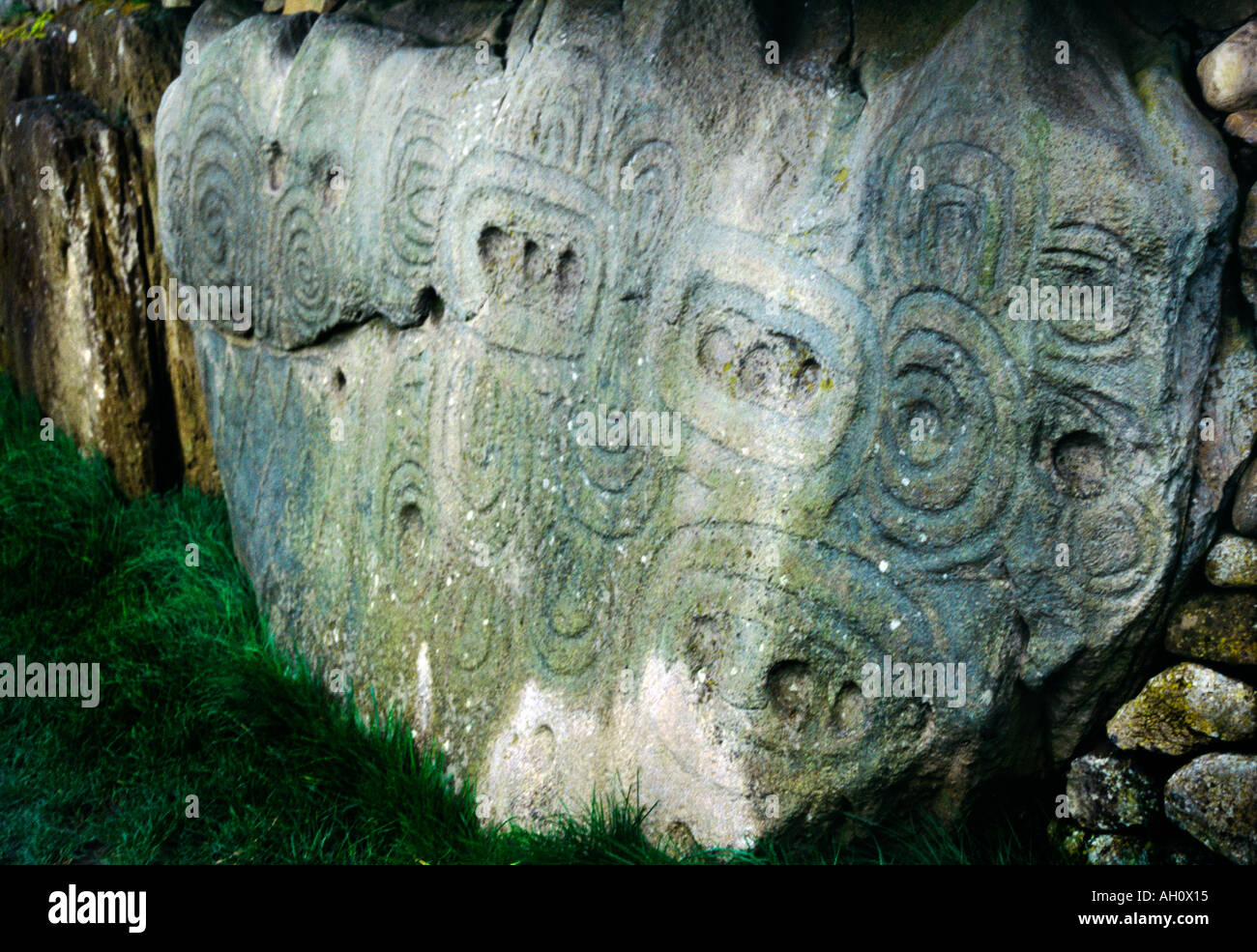 County Meath Ireland Newgrange Ancient Burial Site Carved Rock Detail ...
