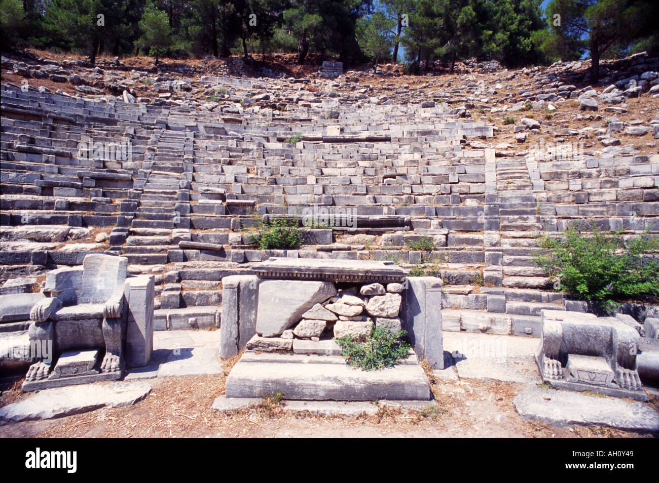 Ancient Greek Amphitheatre Priene Turkey Stock Photo - Alamy