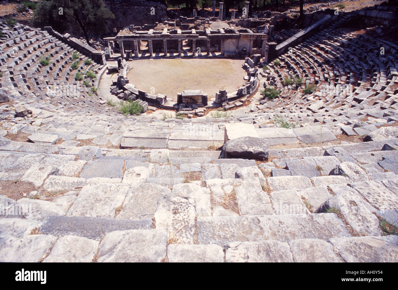 Ancient Greek Amphitheatre Priene Turkey Stock Photo - Alamy
