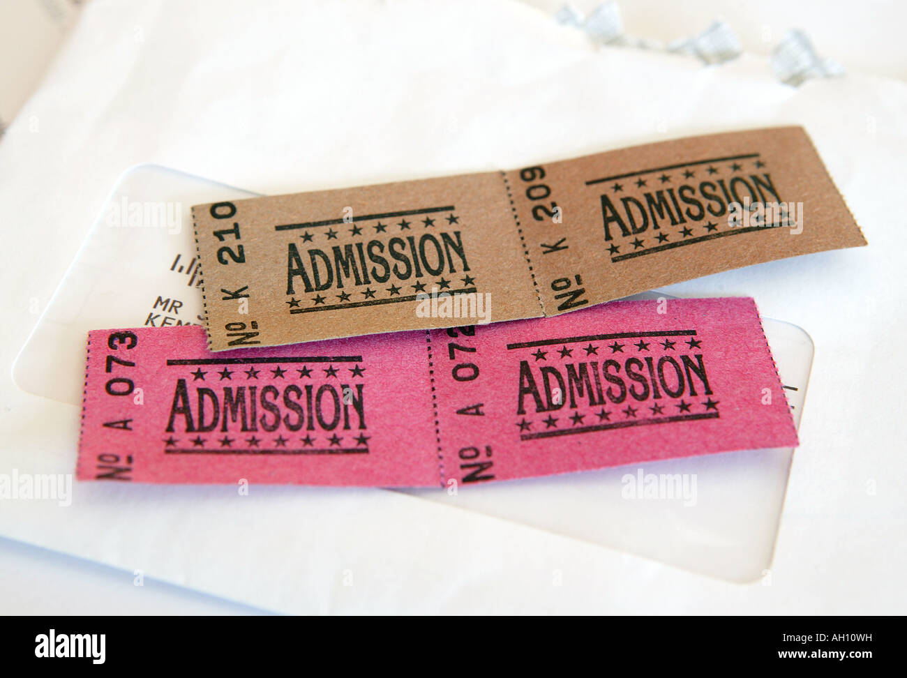postal receipt two entry or admission tickets one in pink and one in ...