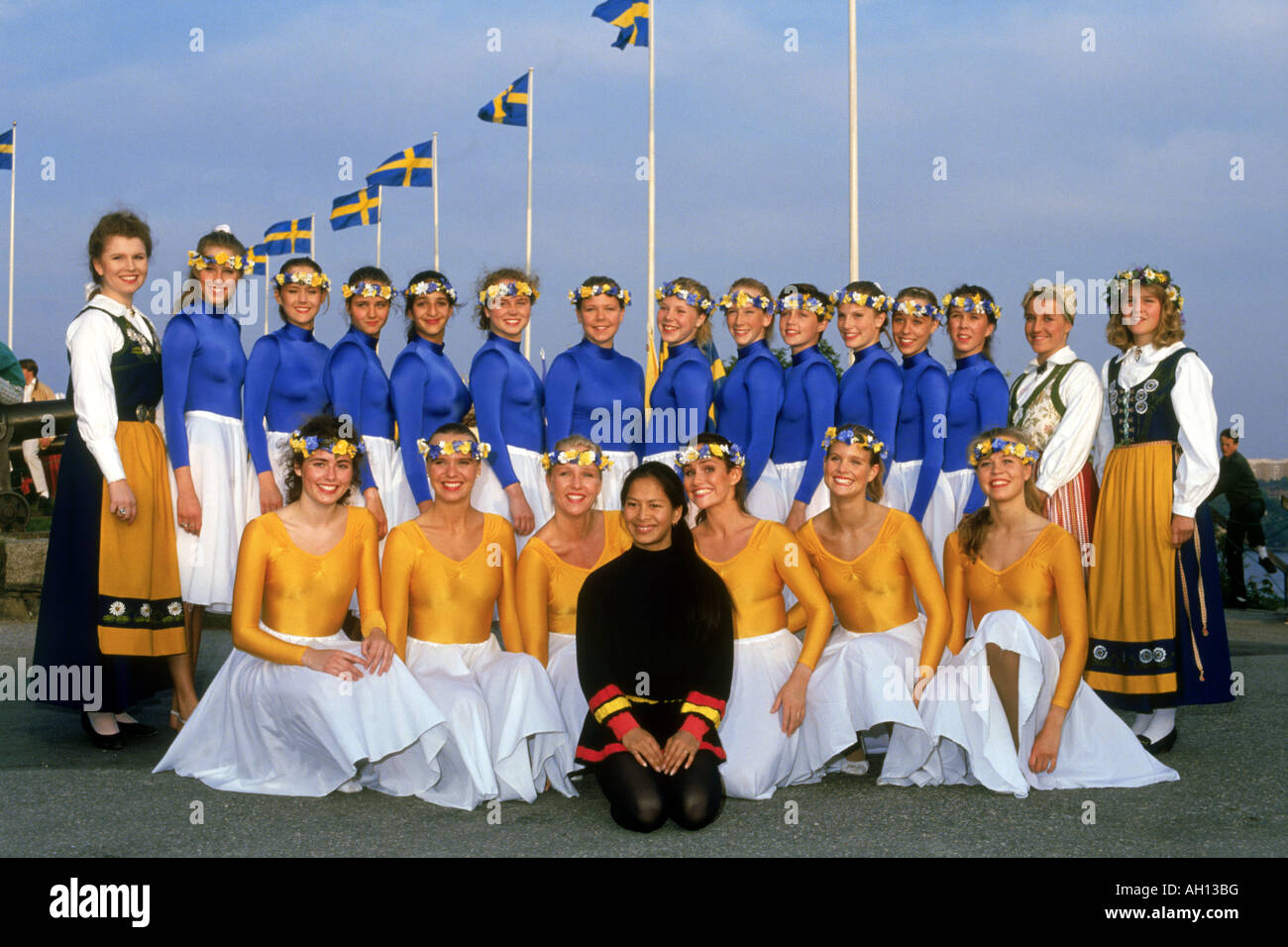Female dance troupe at Skansen Park in Stockholm on June 6th the annual ...