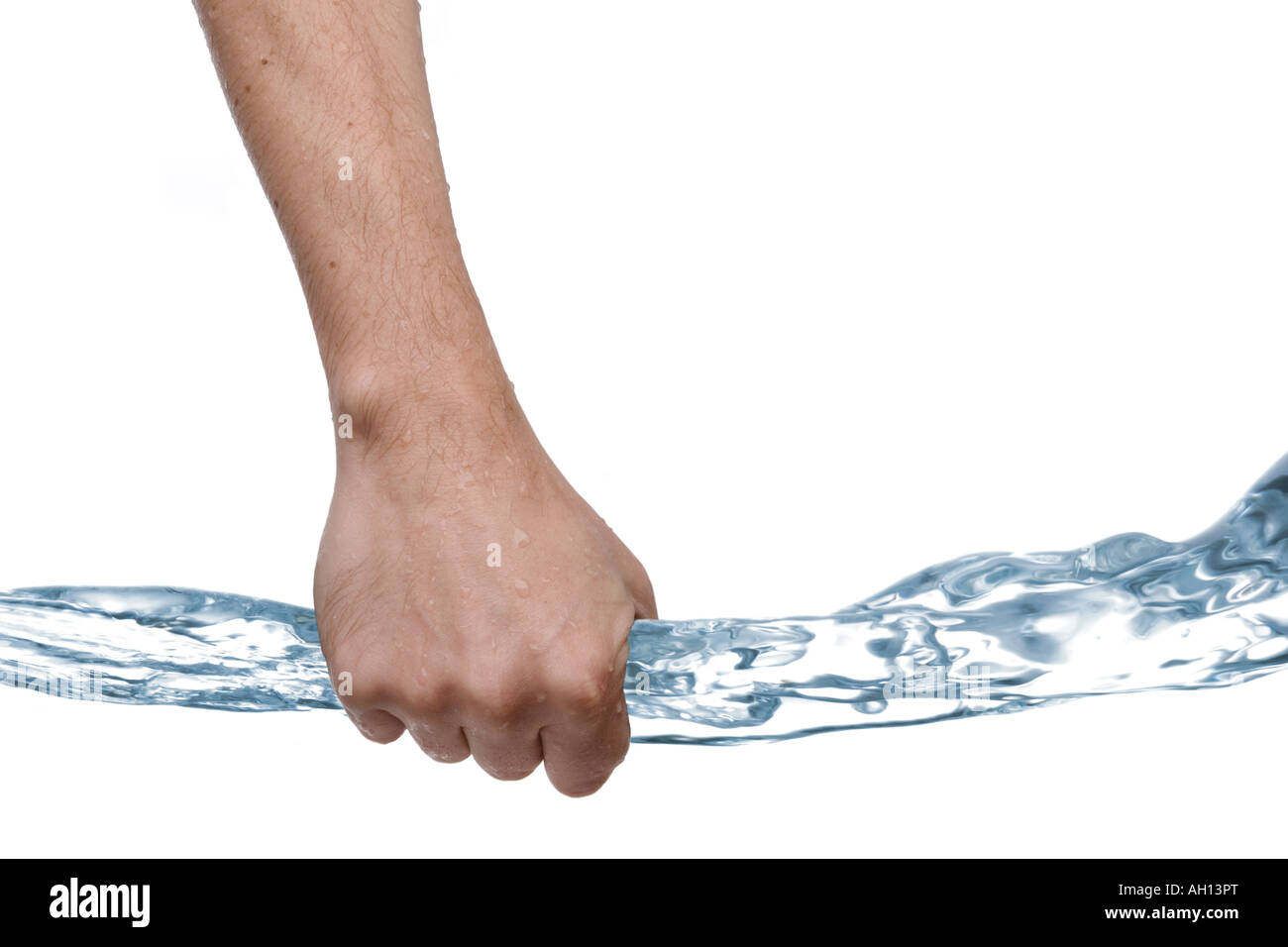 Hand with waterrope Stock Photo - Alamy