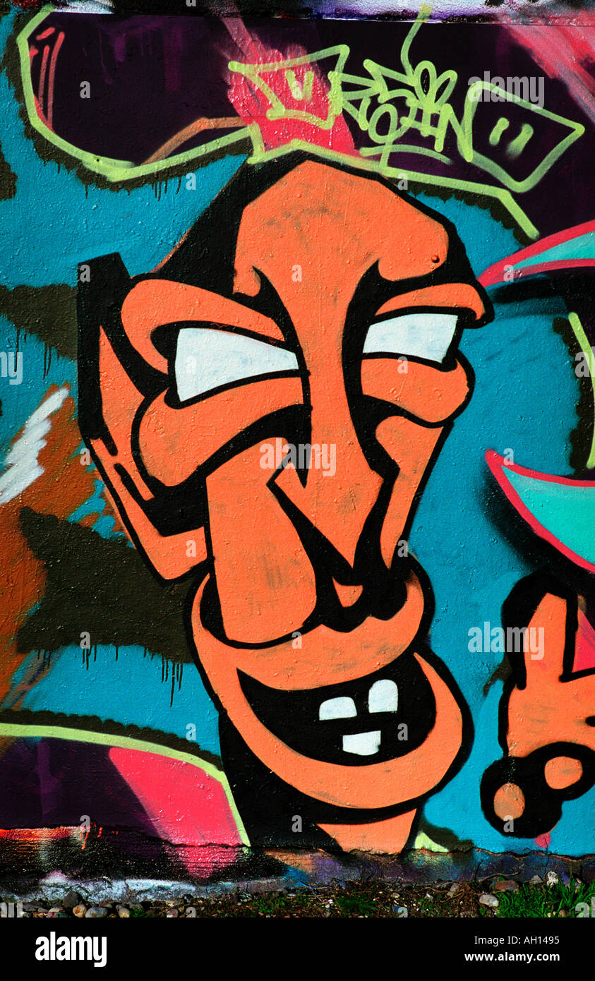Wall graffiti colour cartoon Stock Photo - Alamy