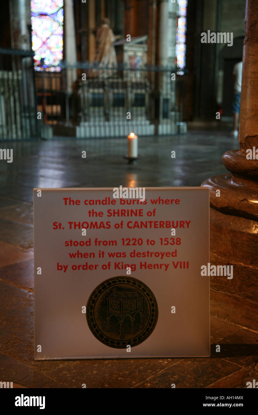 thomas becket cathedral shrine canterbury henry viii Stock Photo - Alamy