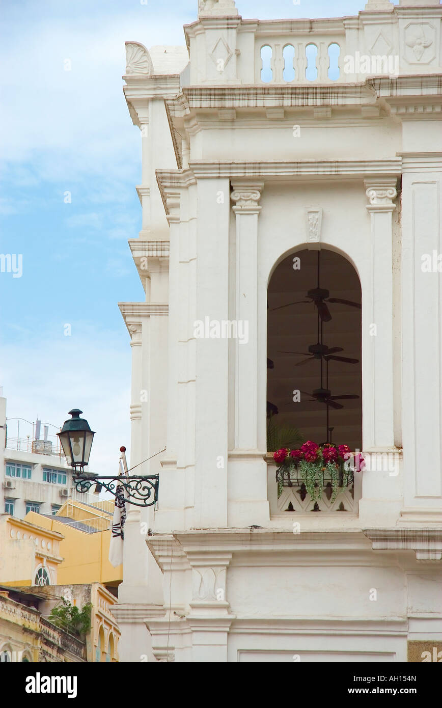 Macau China Leal Senado Square White Building Colonial Window and Wood ...