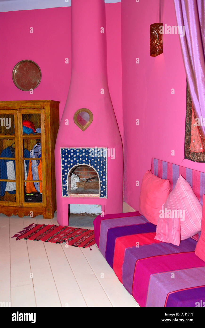 Morocco , Essaouira , Riad El Madina hippy hotel , typical African ...