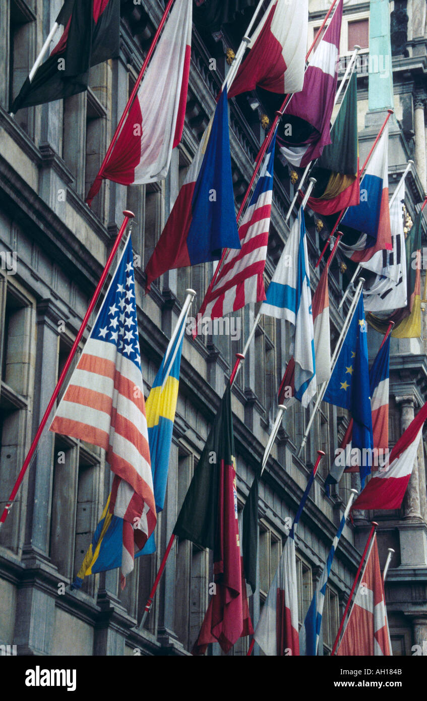 Flags on building hi-res stock photography and images - Alamy