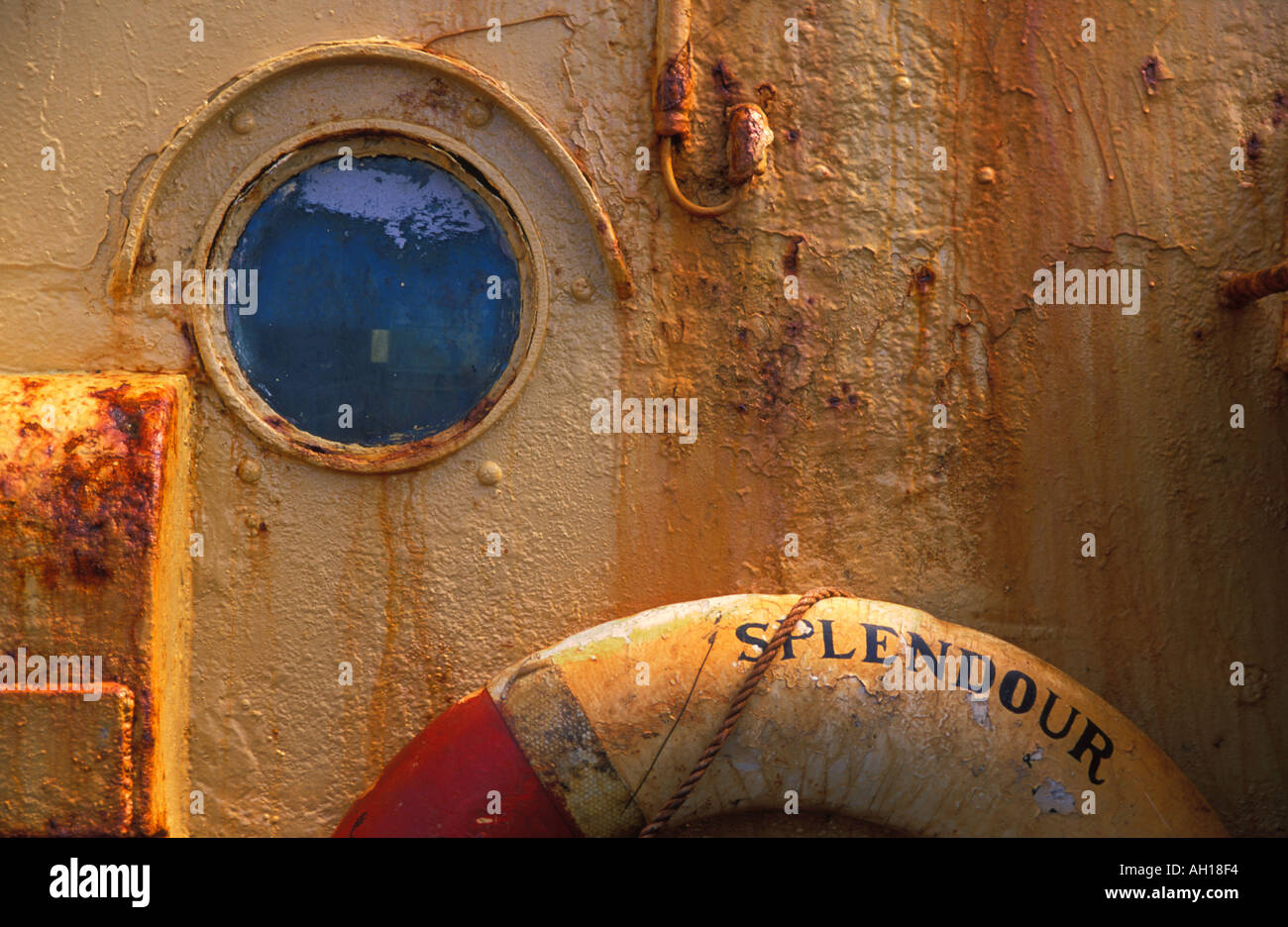 Splendour a rusty fishing trawler moored at Gairloch Wester Ross ...