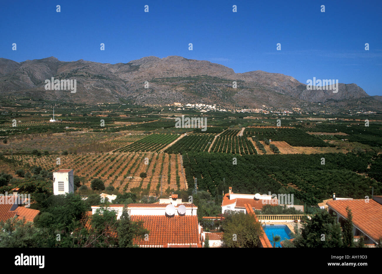 Agricultural landscape meeting with tourist urbanisations near Orba in ...