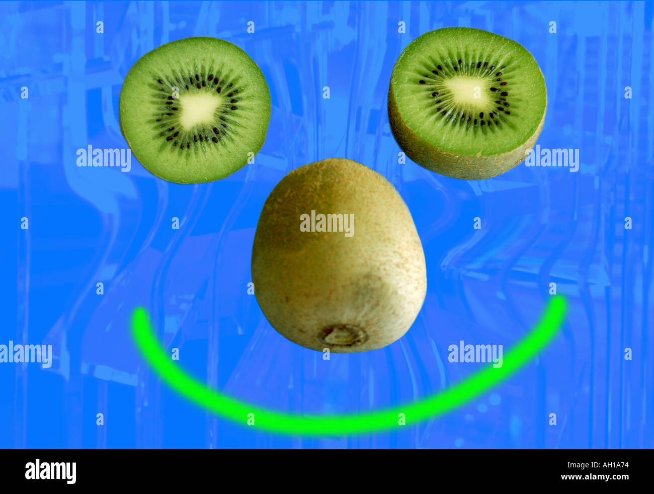 kiwi fruit face design Stock Photo - Alamy
