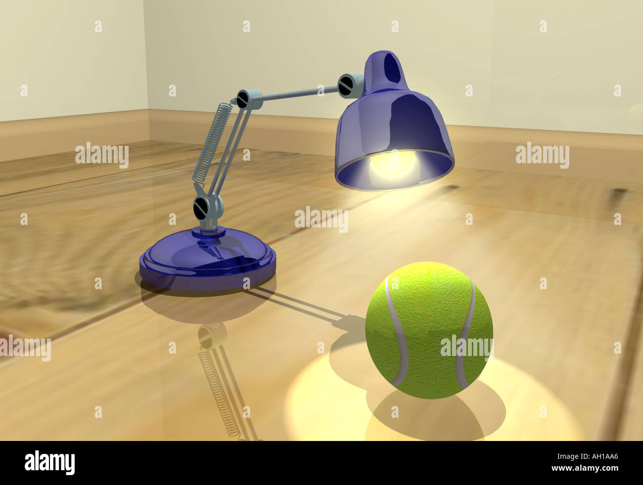 angle poise lamp lighting up tennis ball Stock Photo - Alamy