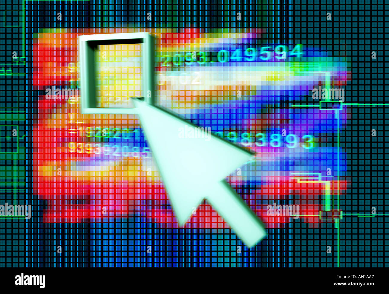 point click of mouse cursor on computer screen Stock Photo - Alamy