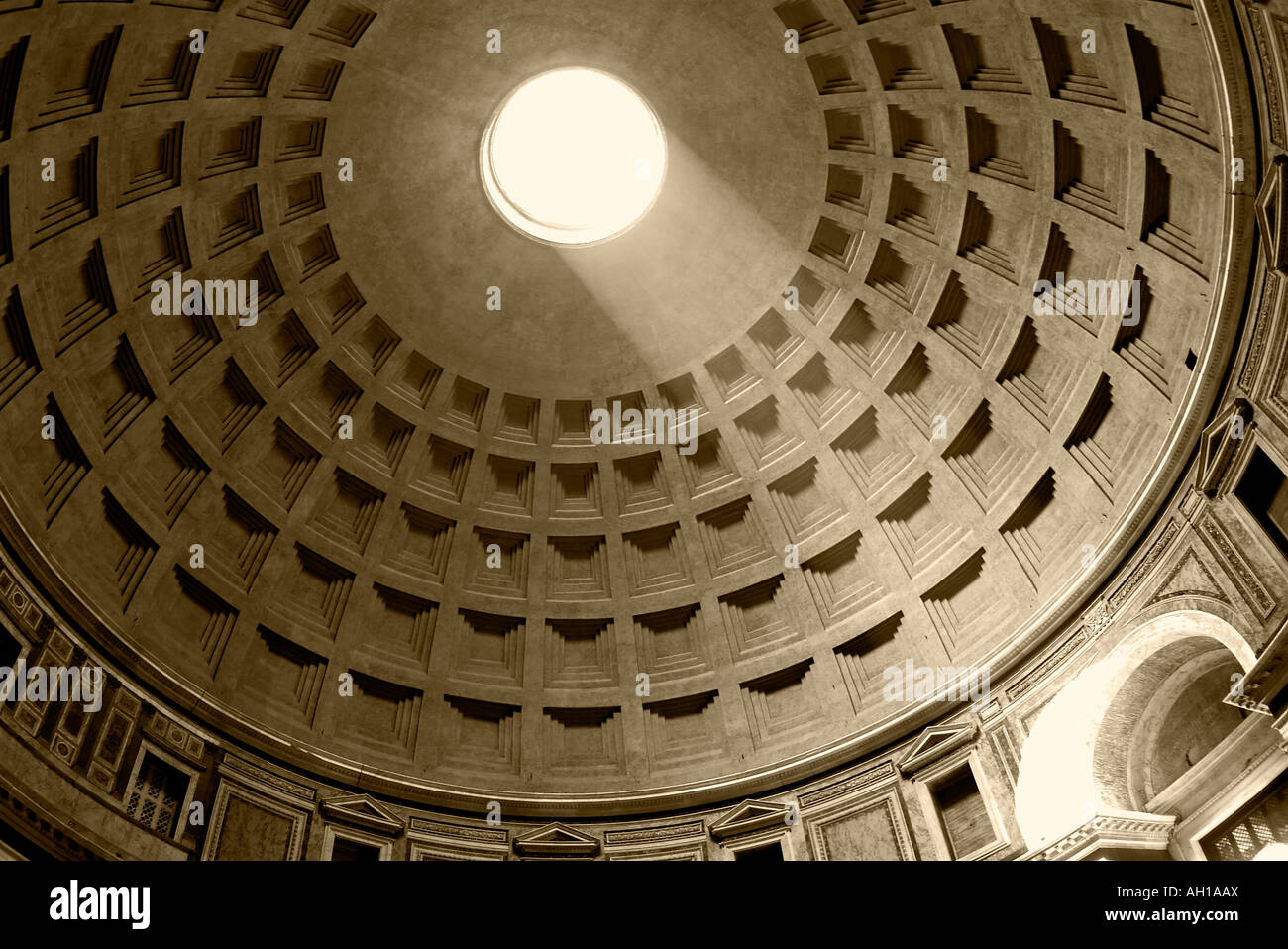 Rome Italy The Famous Pantheon Temple of all the Gods Oculus Opening ...