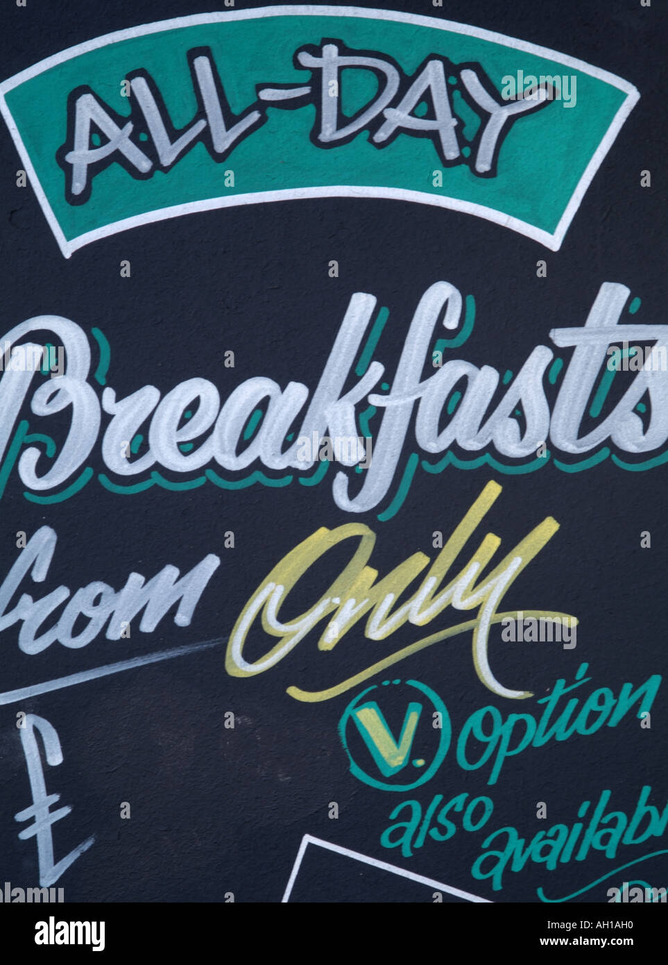 Traditional menu board outside British cafe 2006 Stock Photo - Alamy