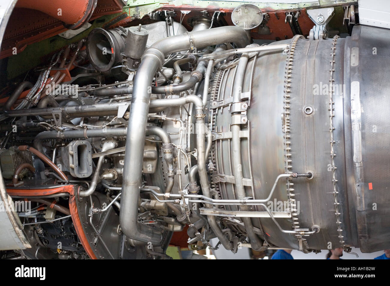 opened aircraft engine in the hangar Stock Photo - Alamy