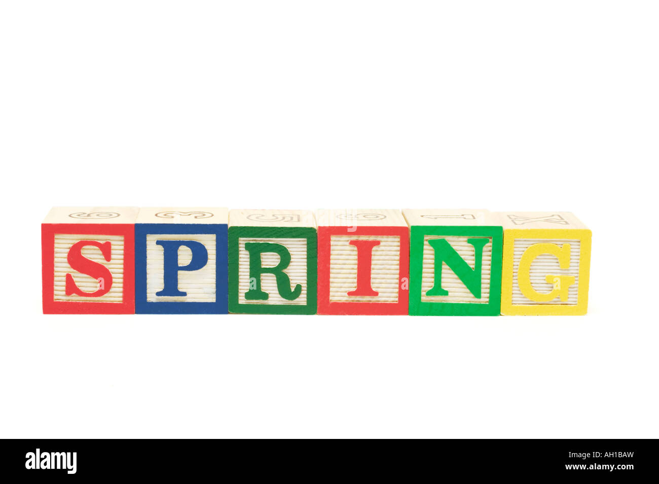 Alphabet Blocks - SPRING Stock Photo - Alamy