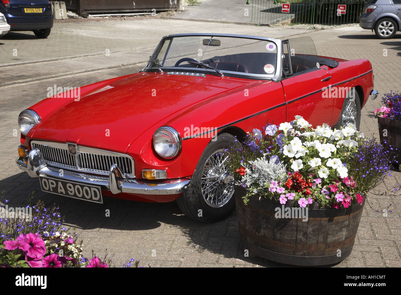 MG Midget Car outside Alresford Train Station, Hampshire, England, UK ...