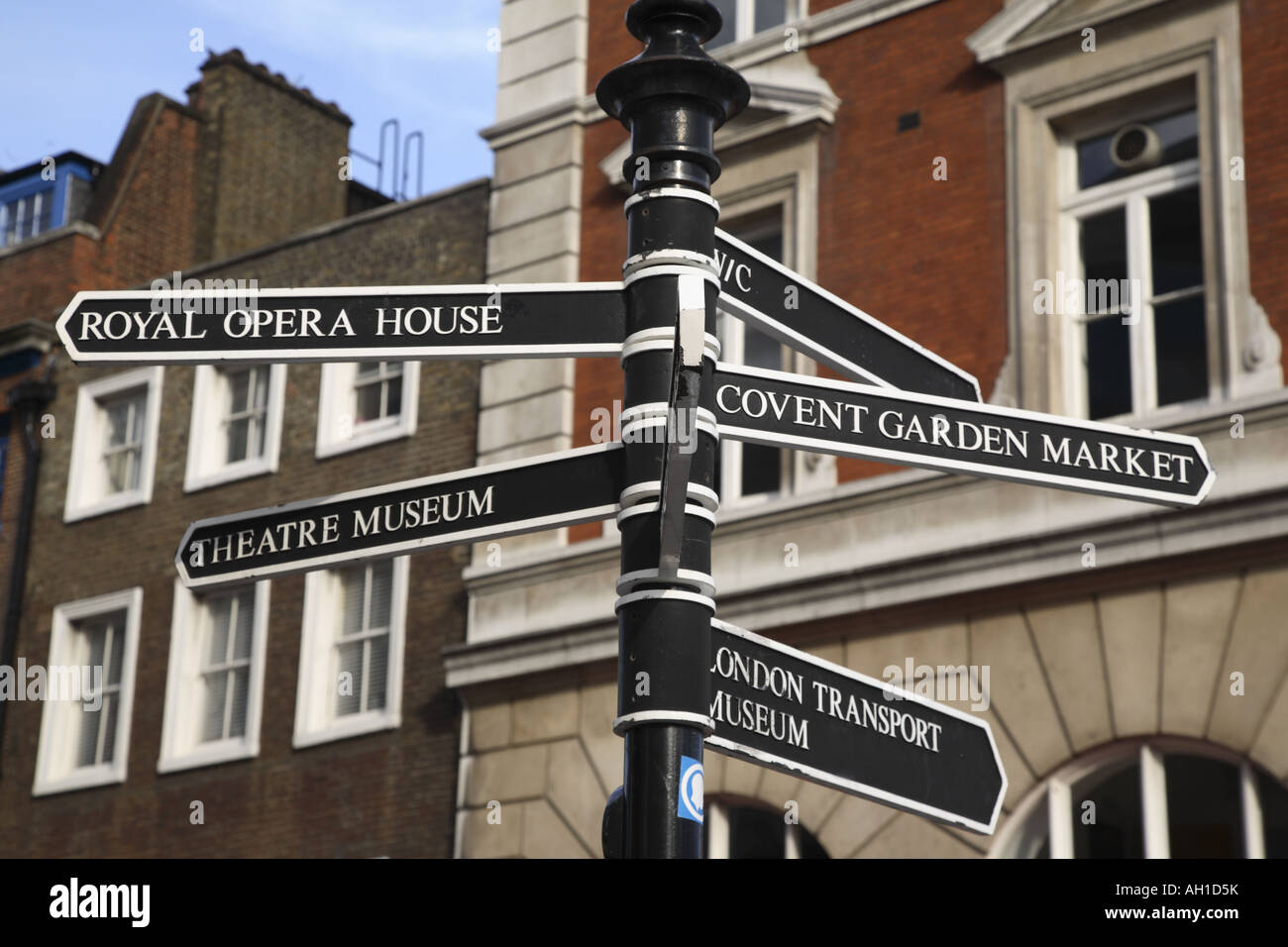 Signpost in Covent Garden, London, England Stock Photo - Alamy