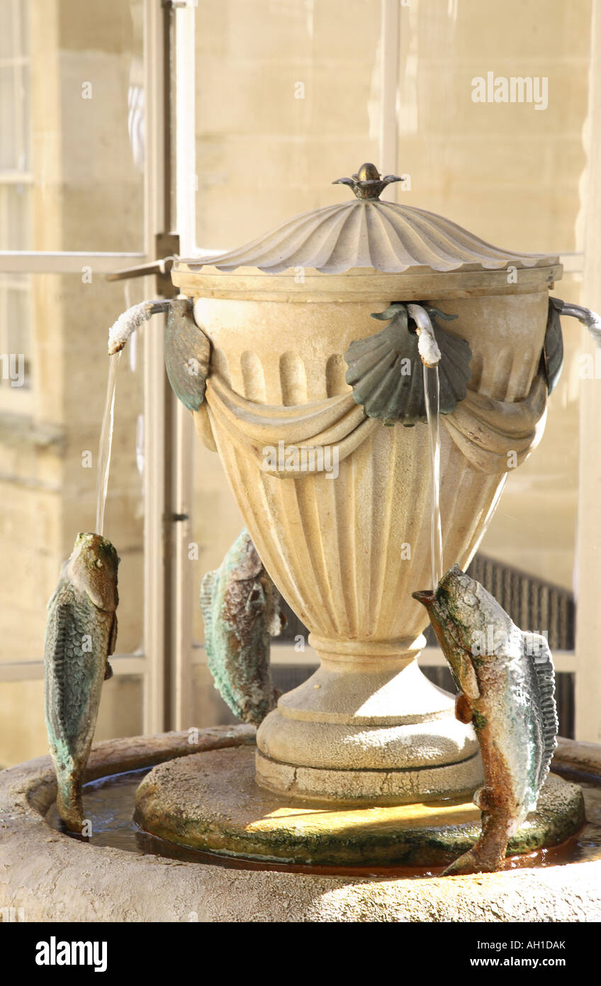 Drinking Fountain in The Pump Room Tea Rooms, Bath, England, UK Stock ...