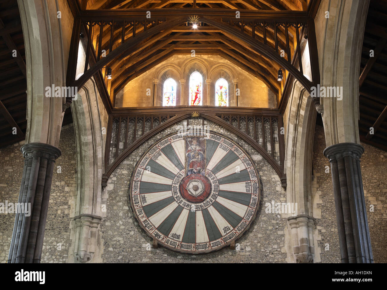 Round Table, The Great Hall, Winchester, Hampshire, England, UK Stock ...