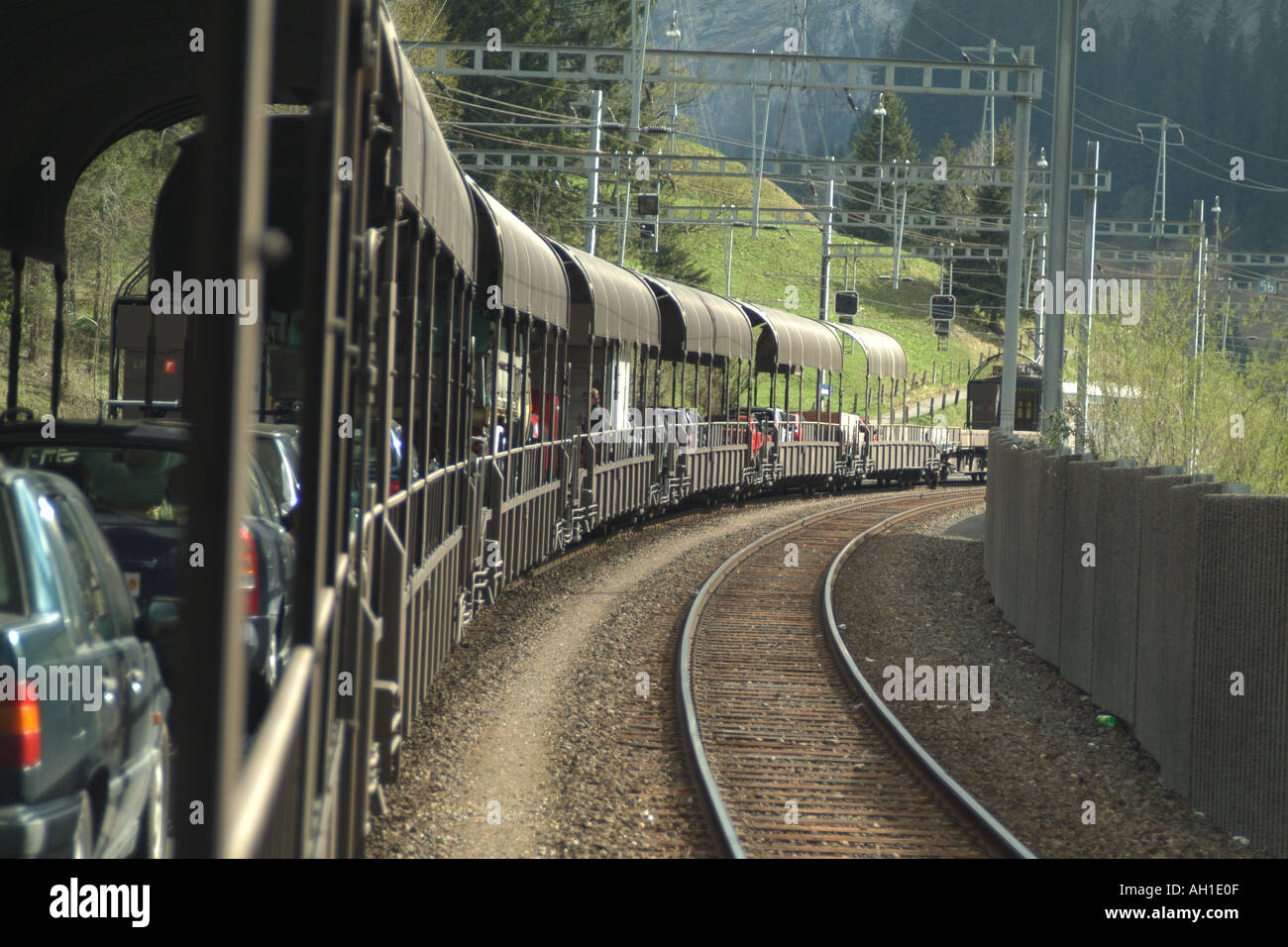 Car Train to Zermatt Stock Photo - Alamy