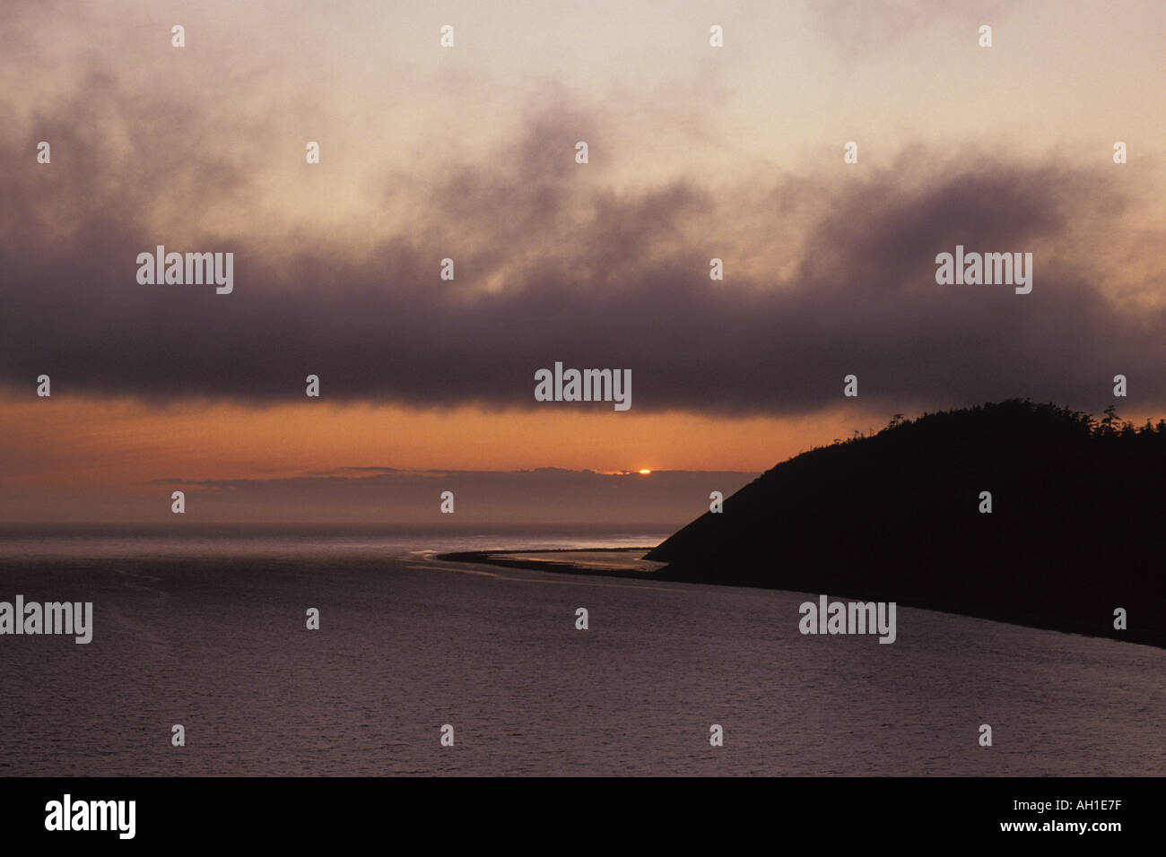 Sunset on Admiralty Inlet at Ebey Landing on the west side of Whidbey ...
