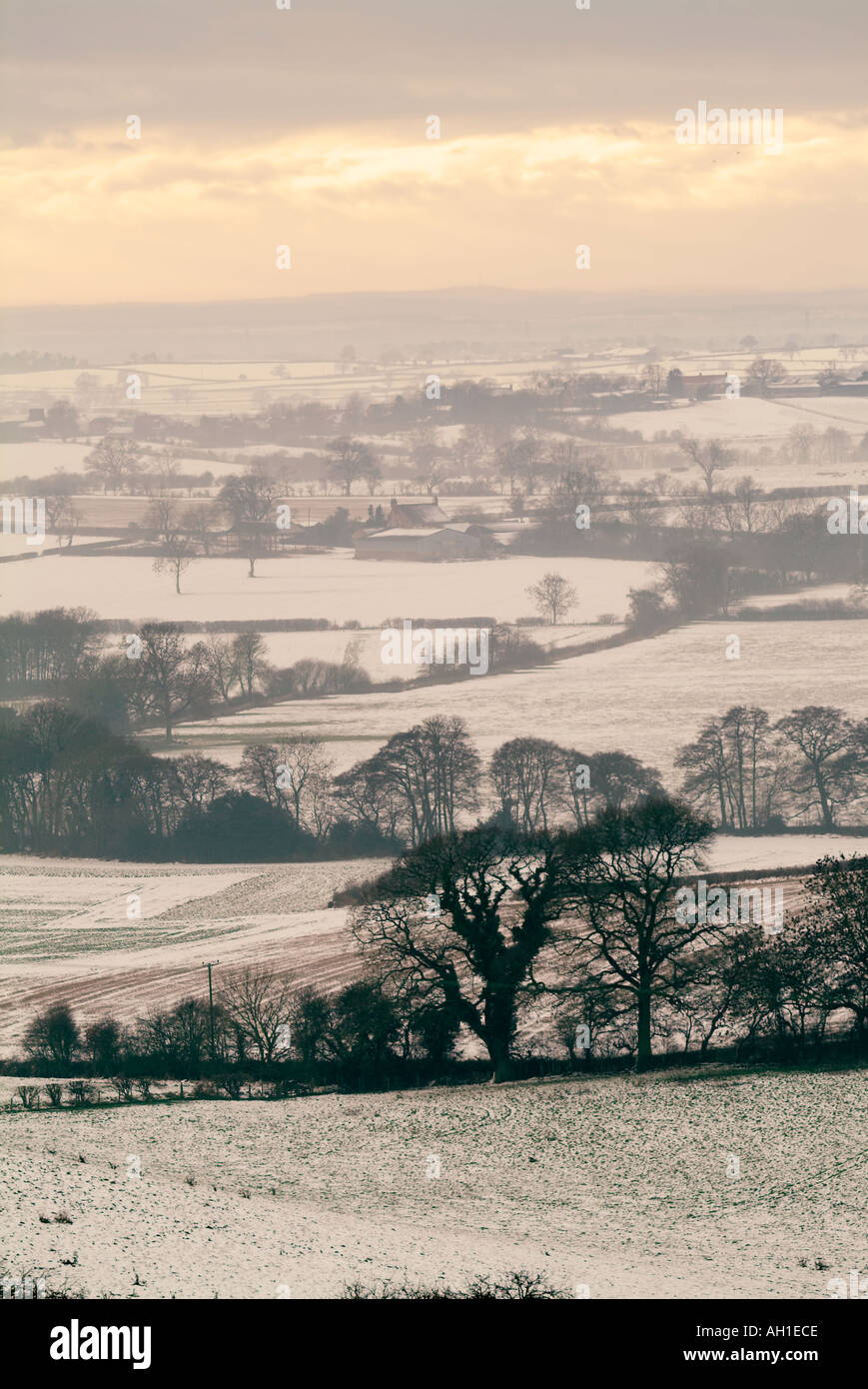 the vale of york in the snow yorkshire england landscape view scene ...