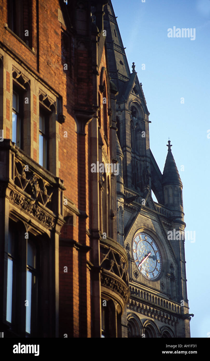 View of Clock Tower Manchester Town Hall Albert Square by Alfred ...