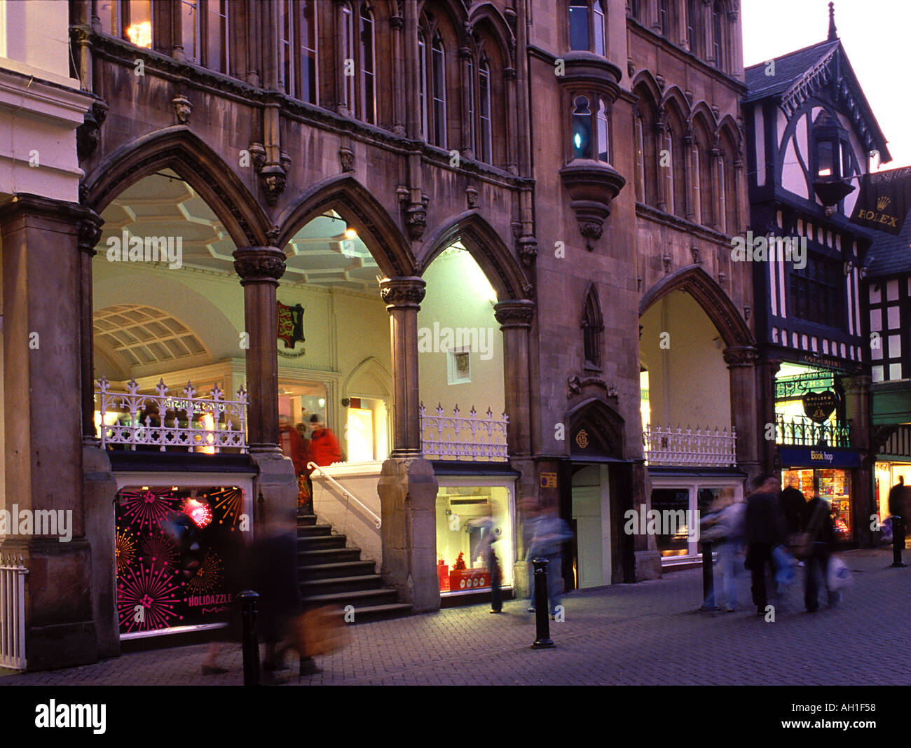 The Rows at night in Chester Stock Photo - Alamy