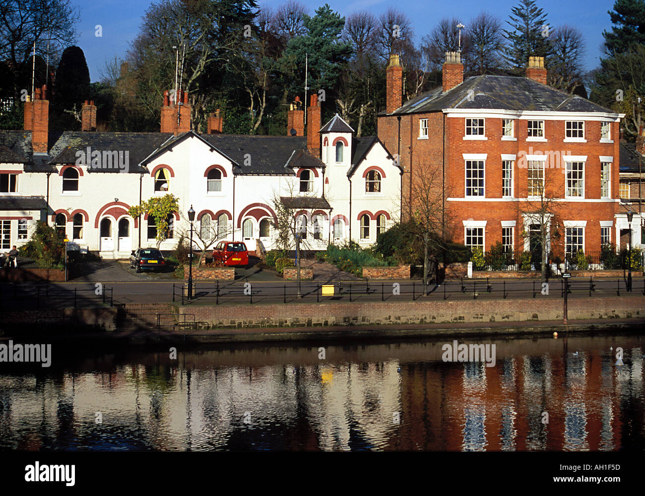 Buildings on the River Dee Chester Stock Photo - Alamy