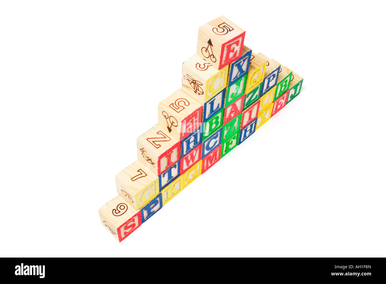 Alphabet Blocks on White Background Stock Photo - Alamy