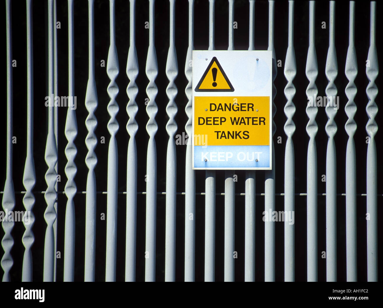 Danger Deep Water Tanks sign Liverpool Docks Stock Photo - Alamy