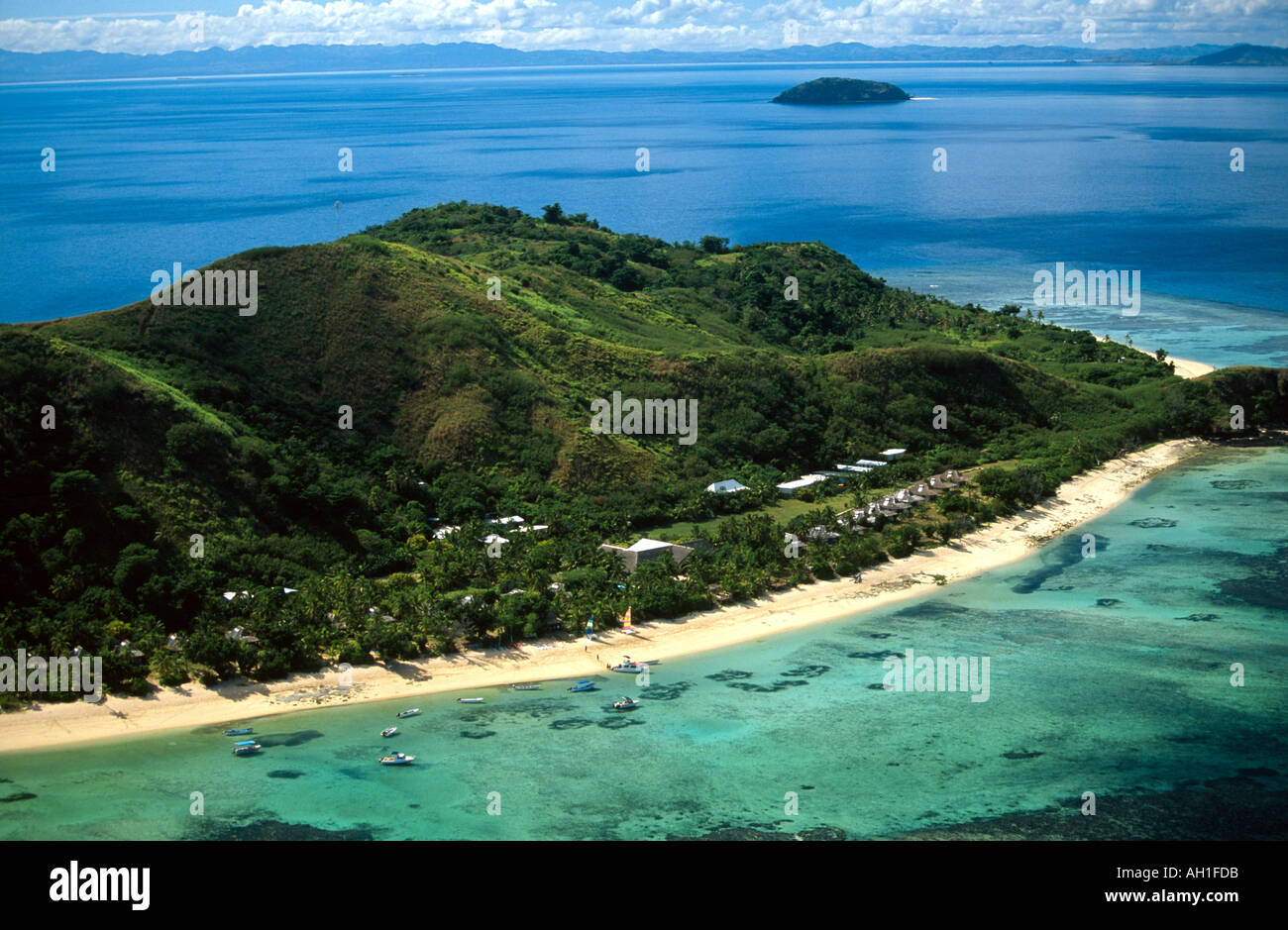 Tororiki Island Mamanuca Islands Fiji aerial Stock Photo - Alamy