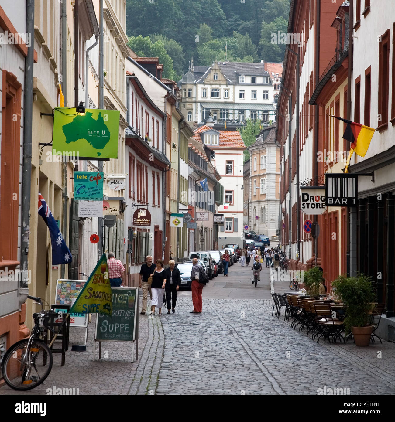 Medieval Street Heidelberg Germany Europe Stock Photo - Alamy