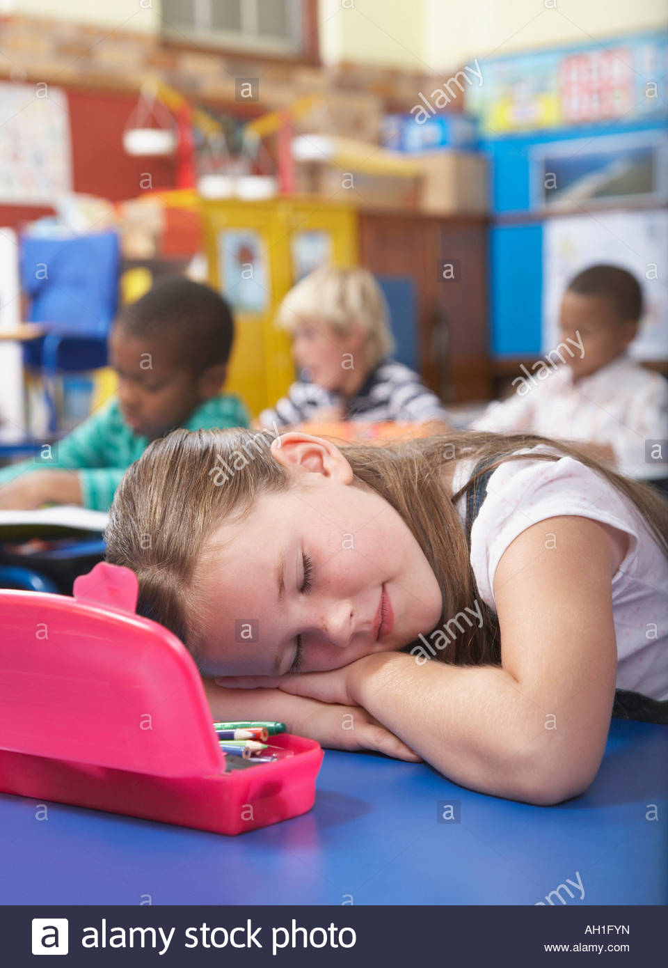Boy Sleeping In The Classroom Stock Photos & Boy Sleeping In The ...