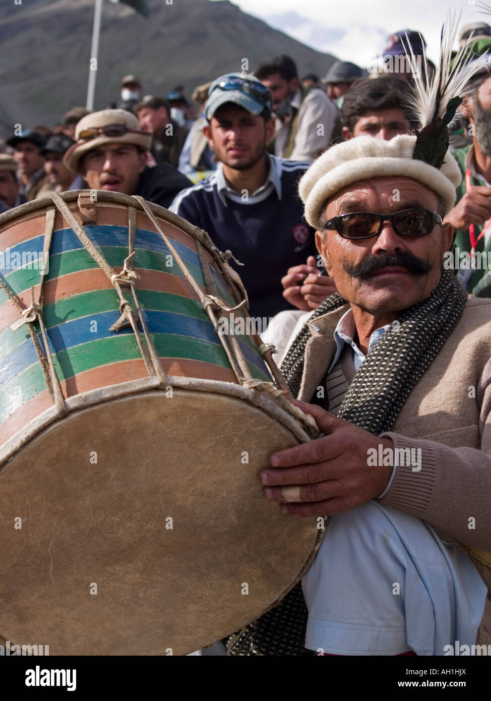 drummer at the Shandur Cup Polo Festival in Pakistan Stock Photo - Alamy
