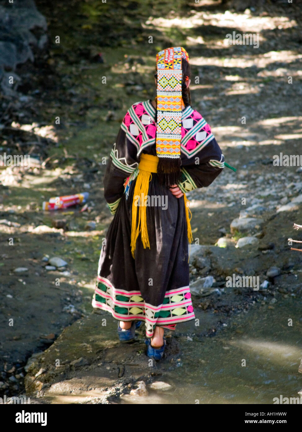 back view of traditional Kalasha dress Stock Photo - Alamy