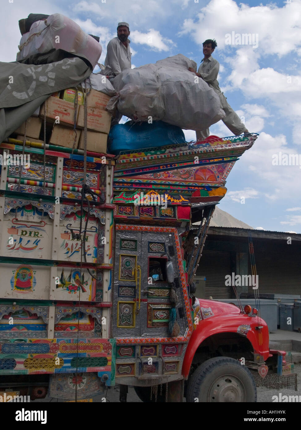 colorful trucks are used for hauling big loads in Pakistan Stock Photo ...