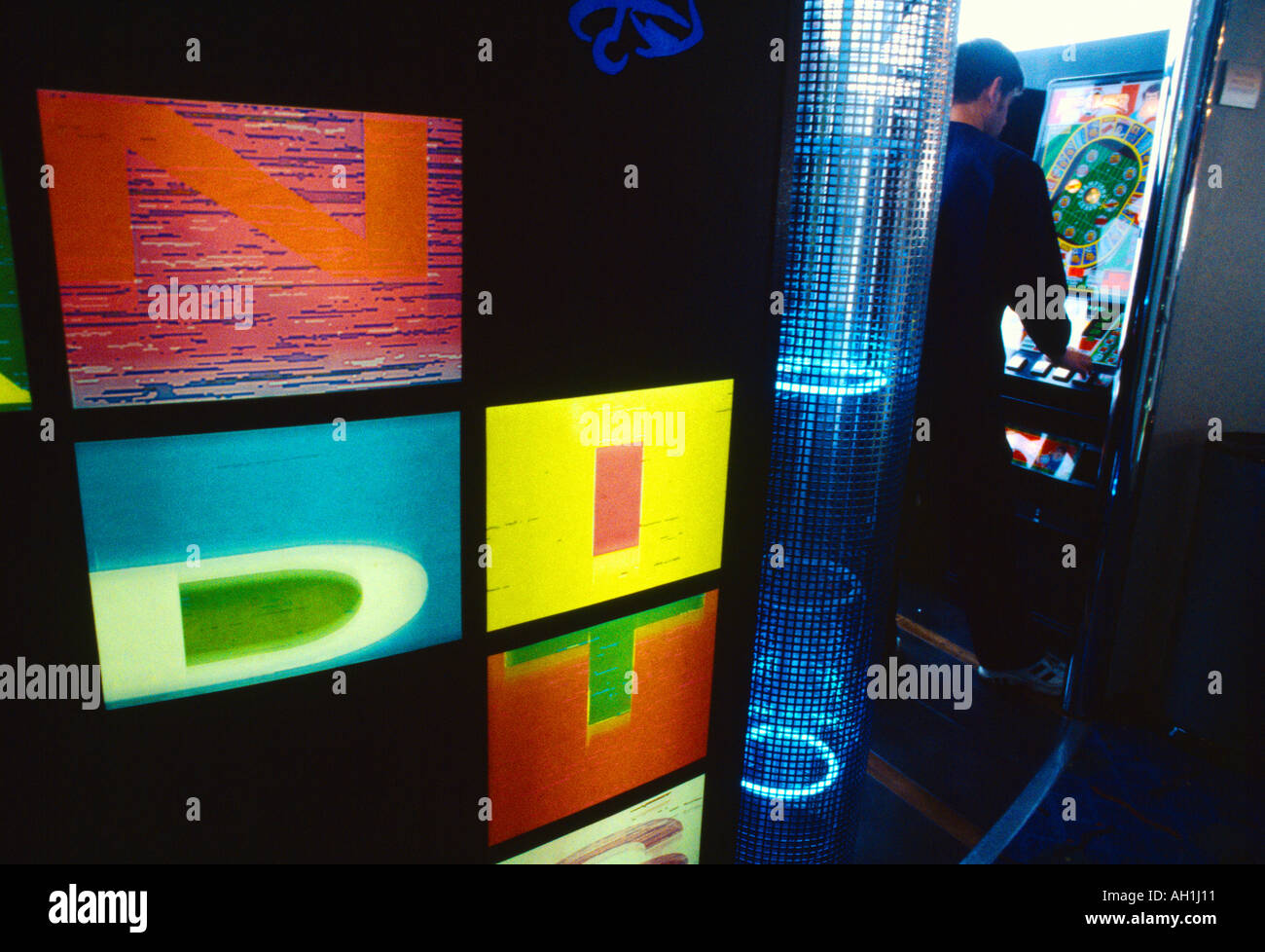 Ireland Man Playing Arcade Fruit Machine on Stena Line Ferry Stock ...
