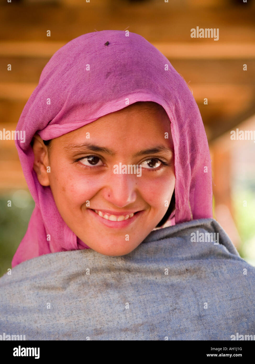 a smiling girl in the Chitral Valley Hindu Kush Pakistan Stock Photo ...