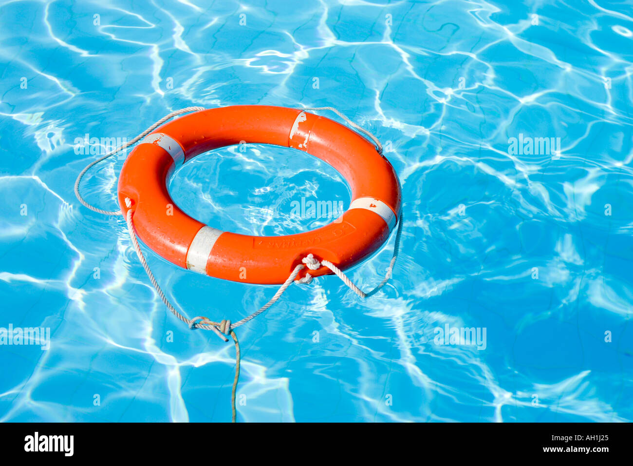 Lifebuoy in a pool Stock Photo - Alamy