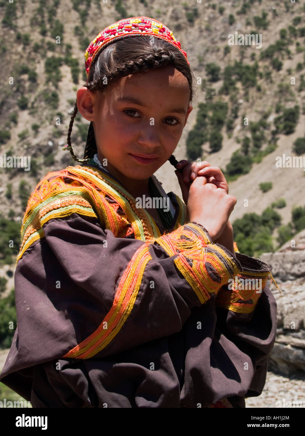 Traditional Kalasha girl, Chitral, Pakistan Stock Photo - Alamy