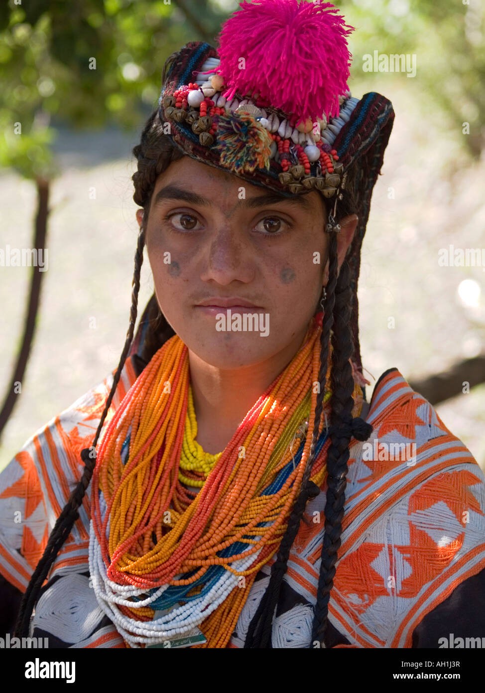 Kalasha woman with traditional wear Chitral Pakistan Stock Photo - Alamy
