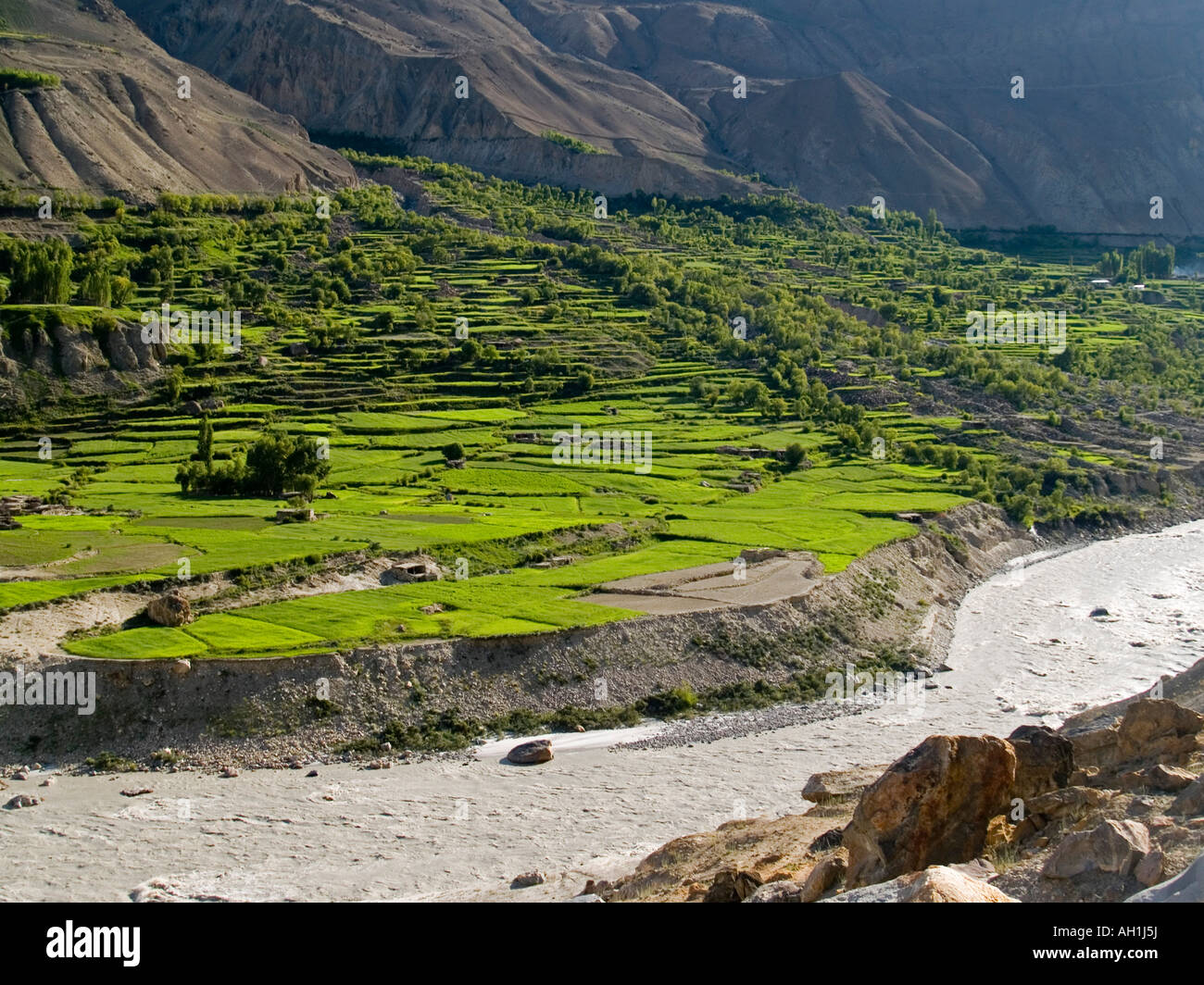 The Shigar Braldu River running through Askole village on its way down ...