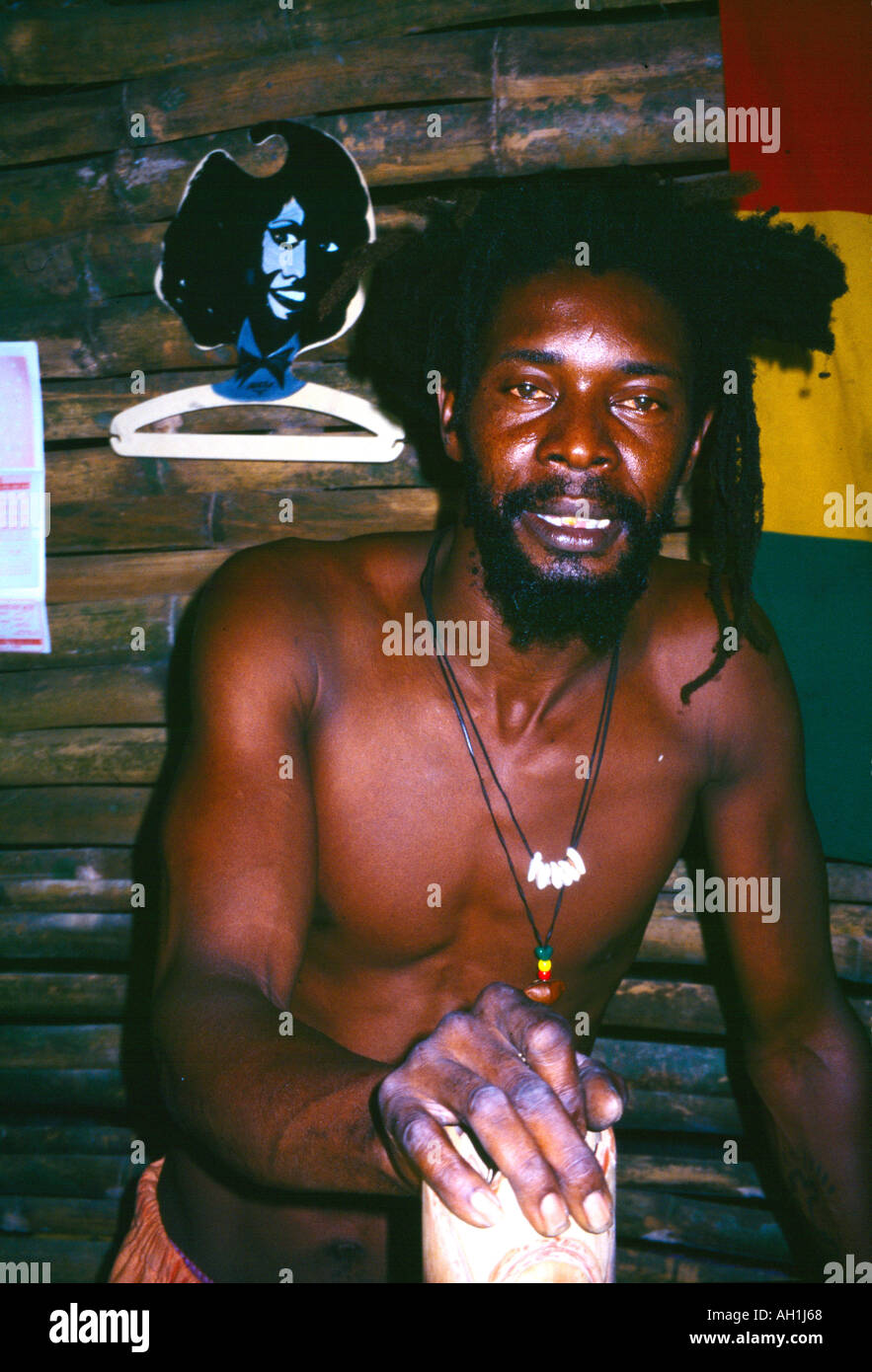 Tobago Trinidad Portrait of Rastafarian Man Stock Photo - Alamy