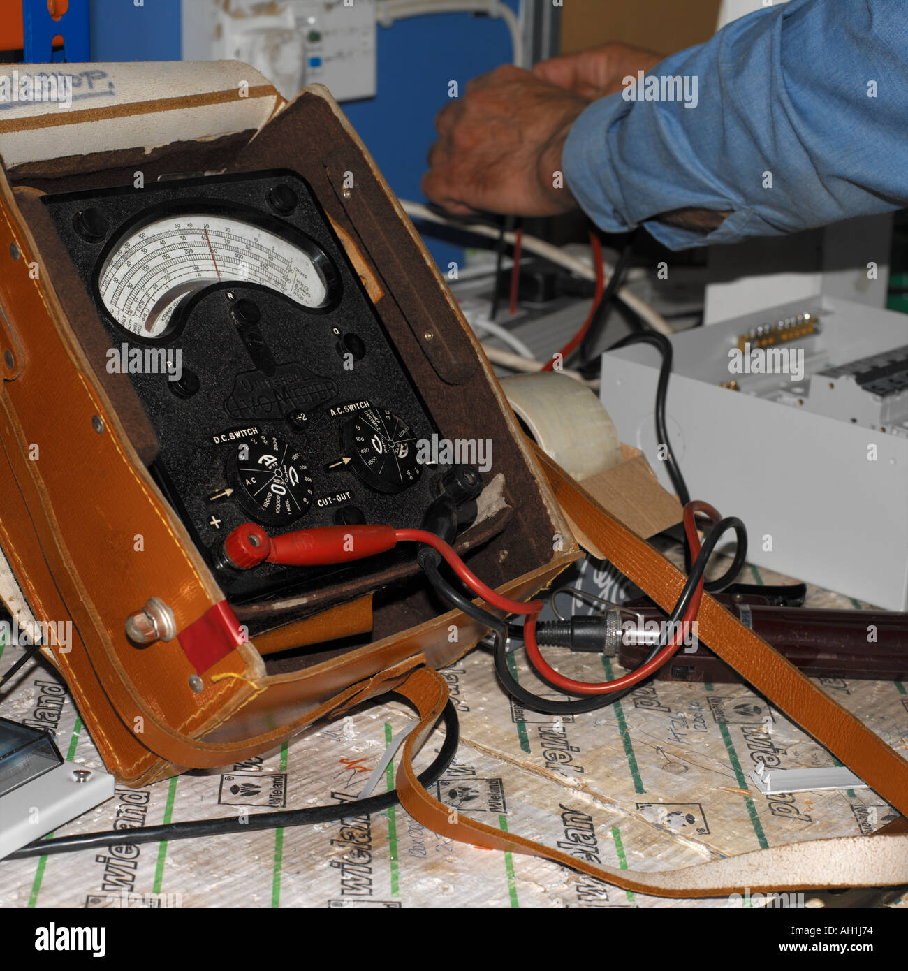 Electrician Using Meter Probe Traditionally Stock Photo - Alamy