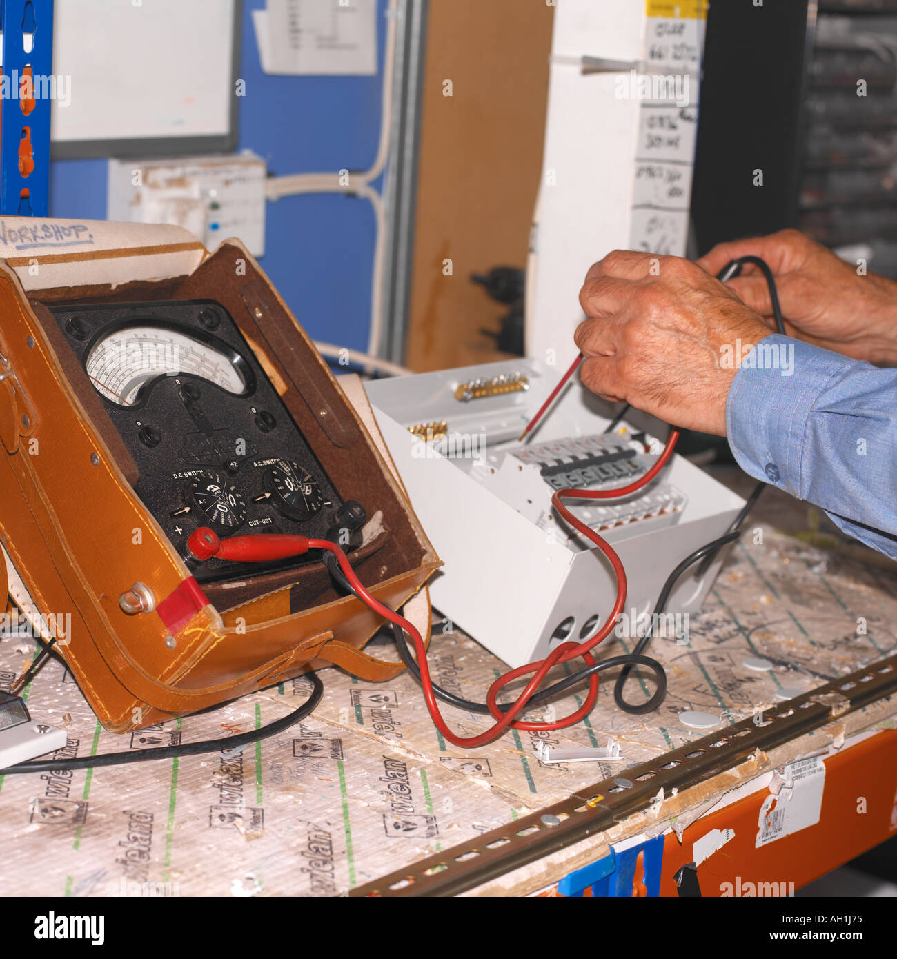 Electrician Using Meter Probe Traditionally Stock Photo - Alamy