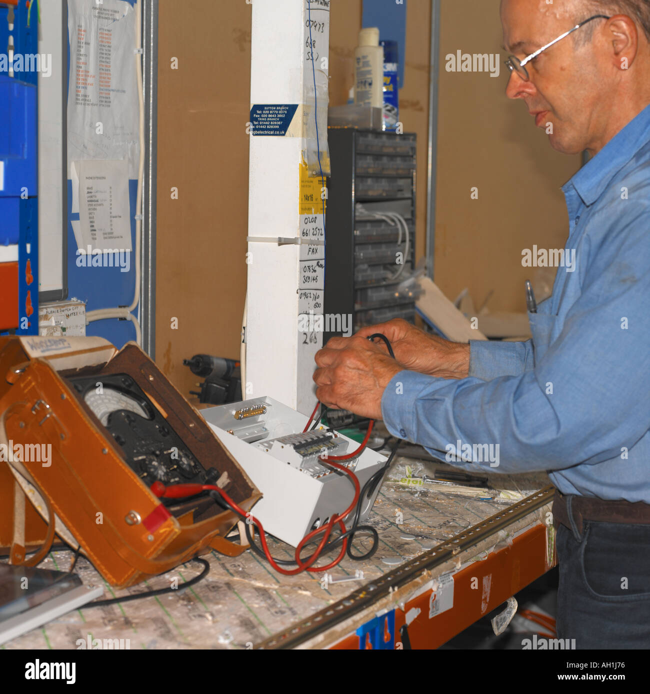 Electrician Using Meter Probe Traditionally Stock Photo - Alamy