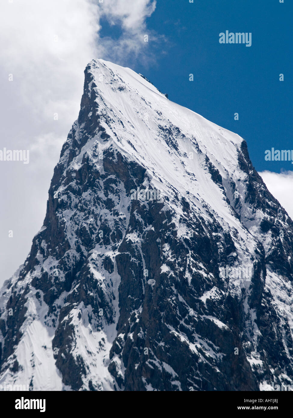the sloped and pointed summit of Mitre Peak Karakoram Range Pakistan ...