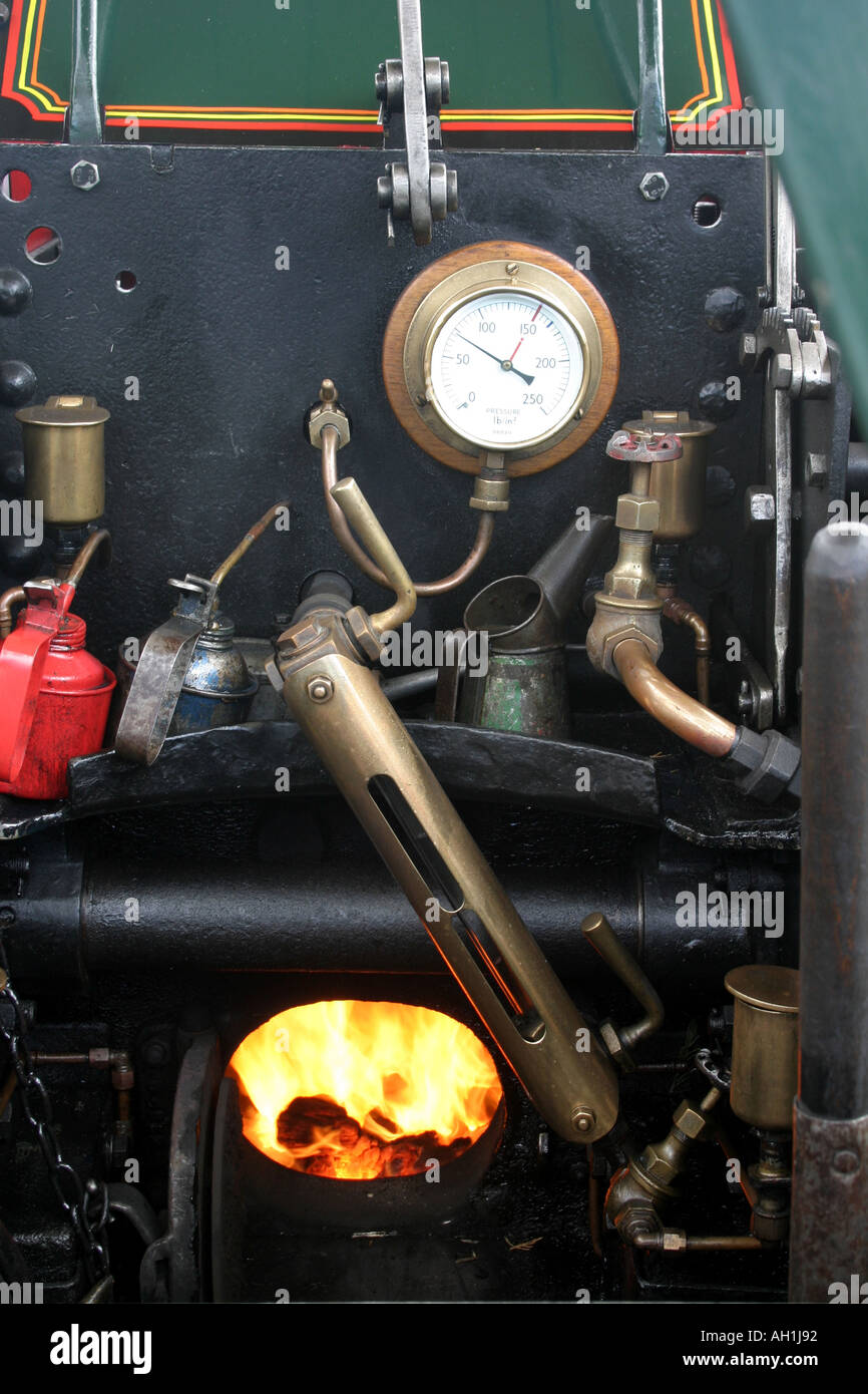 instruments and controls of a steam traction engine Stock Photo - Alamy